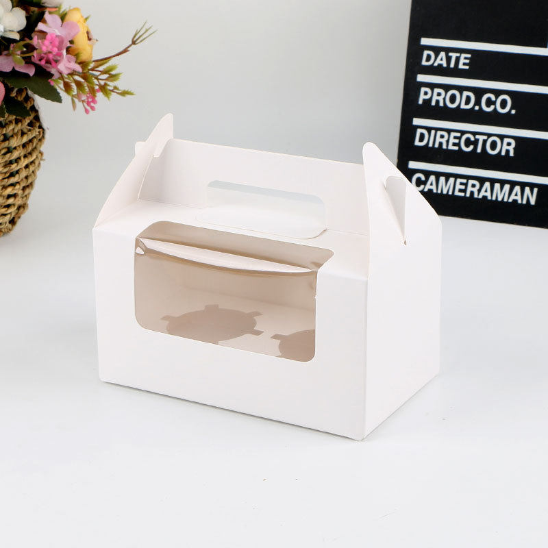 Buy 50PCS 1/2/4/6-grain wooden cup box cupcake marfin cake box baked ...