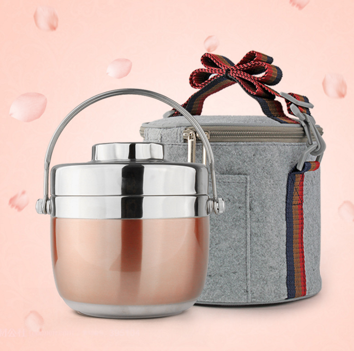 Buy Portable stainless steel heat preservation pot lunch box Double ...