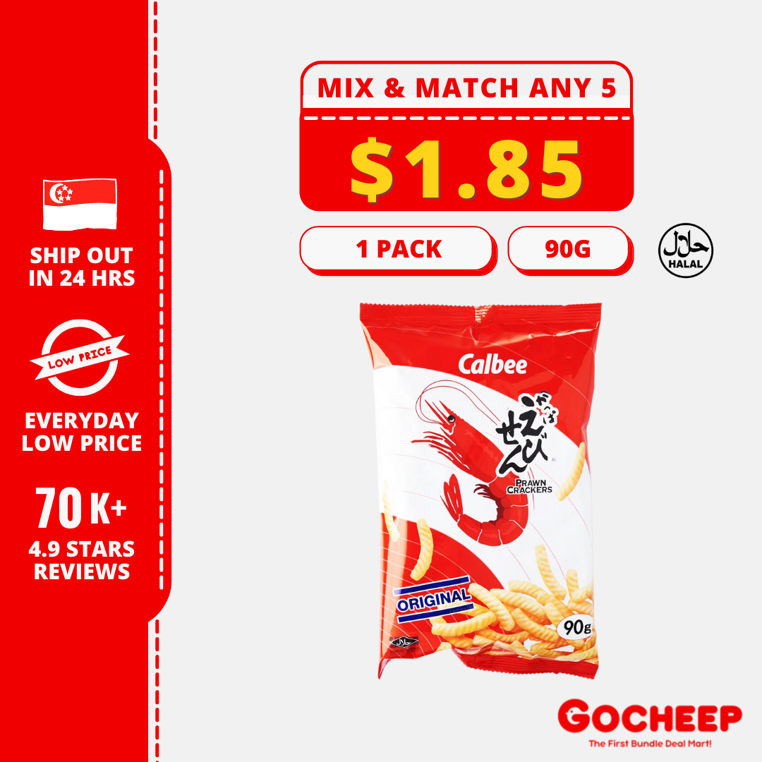 Buy (1Packsx90g) Calbee Prawn Cracker Biscuit Snacks Chips Snacks Jelly ...