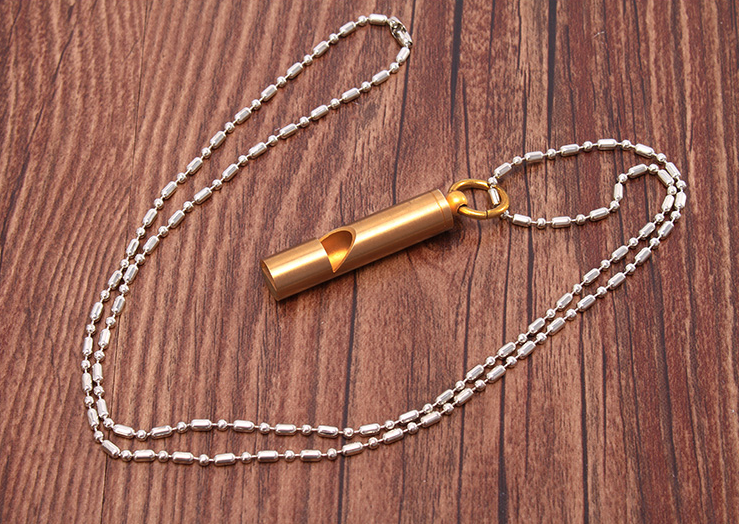 Buy Pure brass outdoor life whistle child survival whistle metal treble ...