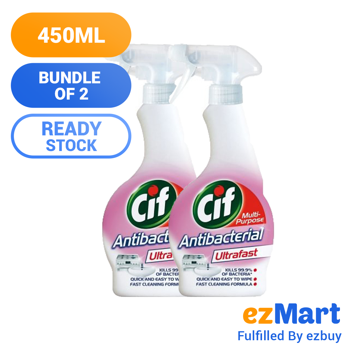 Buy (Bundle of 2) Cif Multipurpose Spray Cleaner Trigger 450ml on ezbuy SG