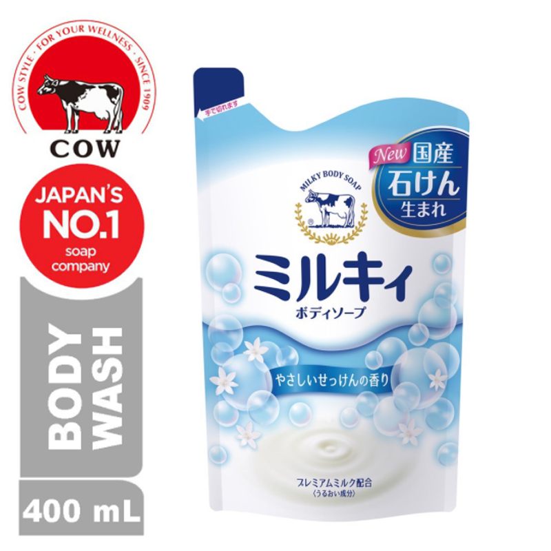 Buy Cow Brand Milky Body Soap Refill 400ml - Mild on ezbuy SG