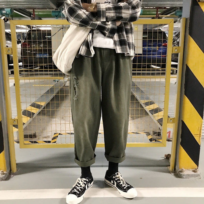 Buy Summer nine-point pants wash jeans set trend Harun pants on ezbuy SG