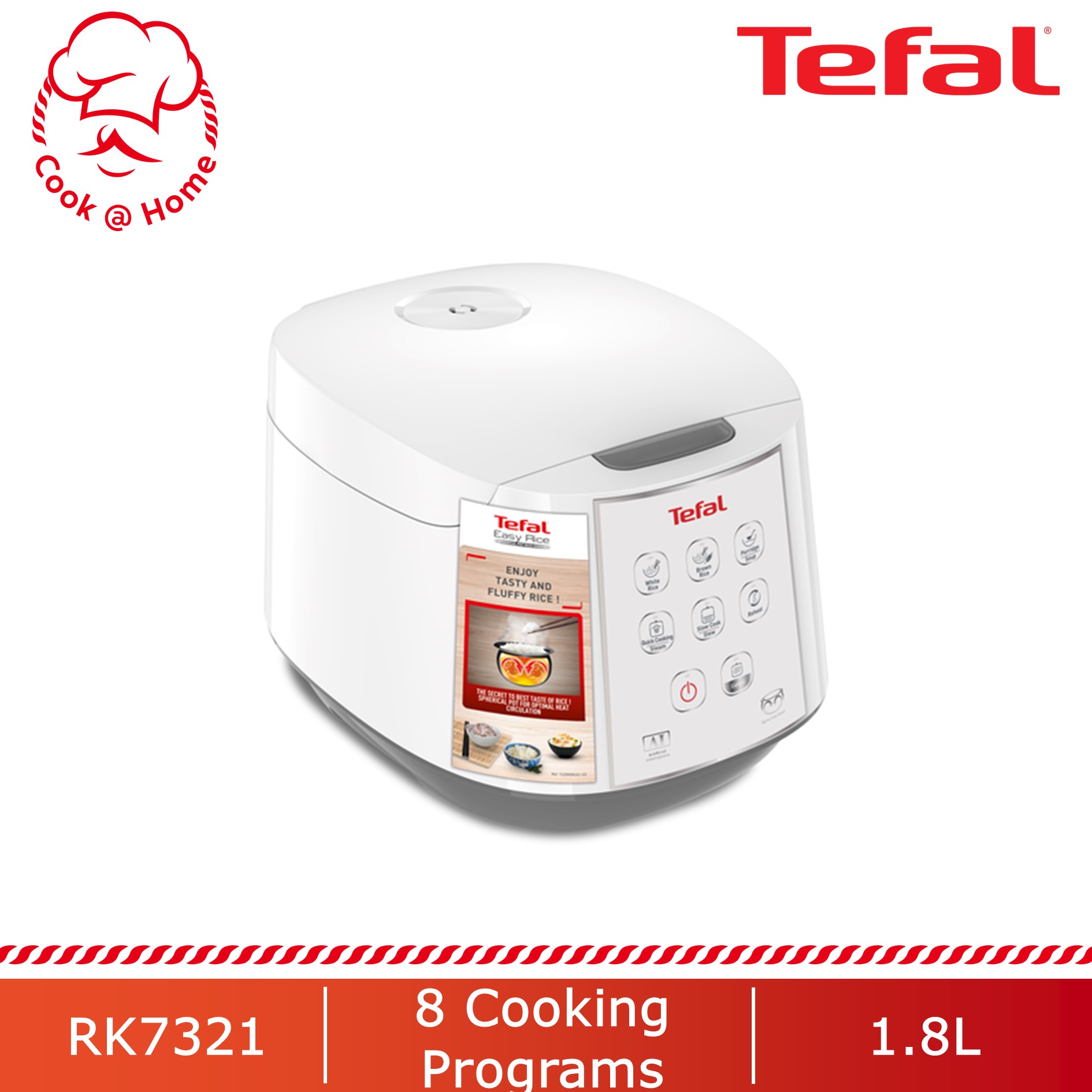 Buy Tefal Easy Rice Cooker Fuzzy Logic w/Spherical 1.8L RK7321 on ezbuy SG