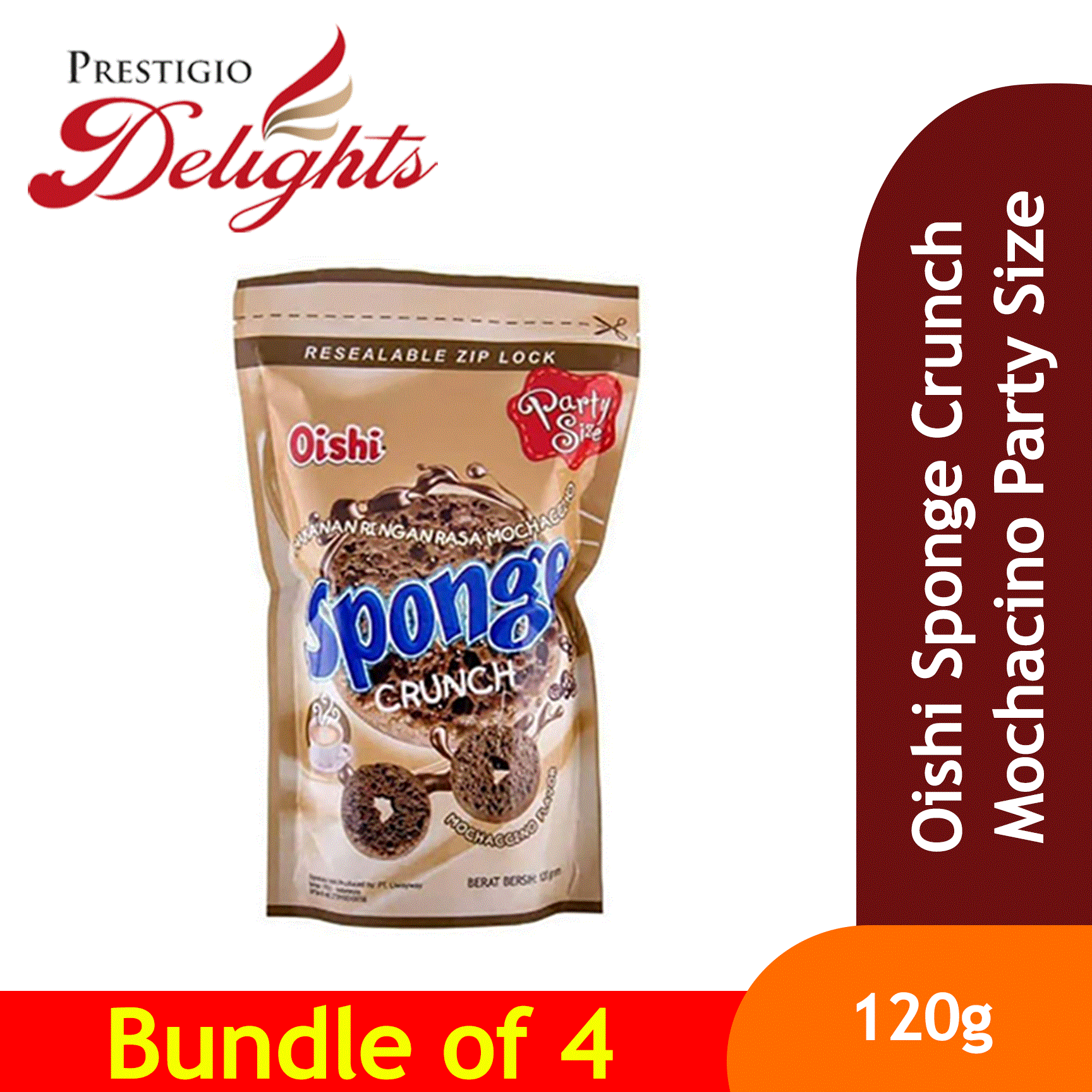 Buy 【Oishi Sponge Crunch Party Size 120g Bundle of 4】Popular snacks in ...