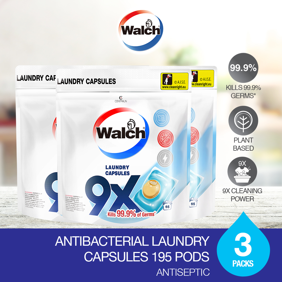 Buy Walch 9x Antiseptic Laundry Capsules 65 Pods x 3 Packets on ezbuy SG