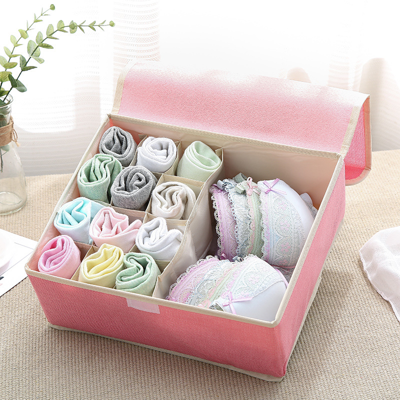 Buy Fabric cotton underwear storage box Dog foldable bra finishing box ...