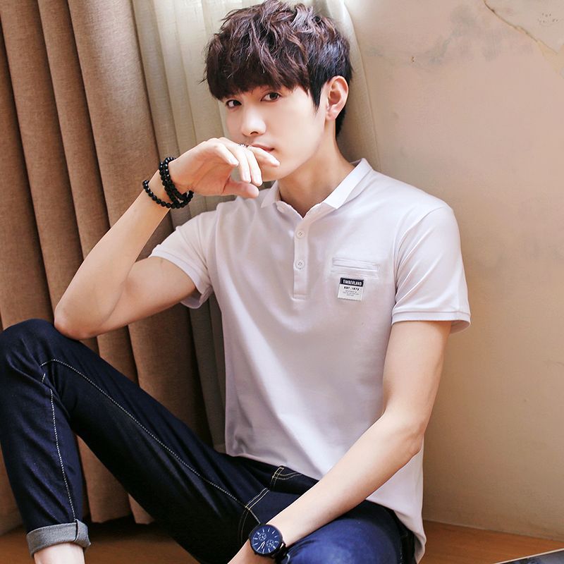 Buy Summer short sleeve cotton Korean style men's polo shirts 2018 ...