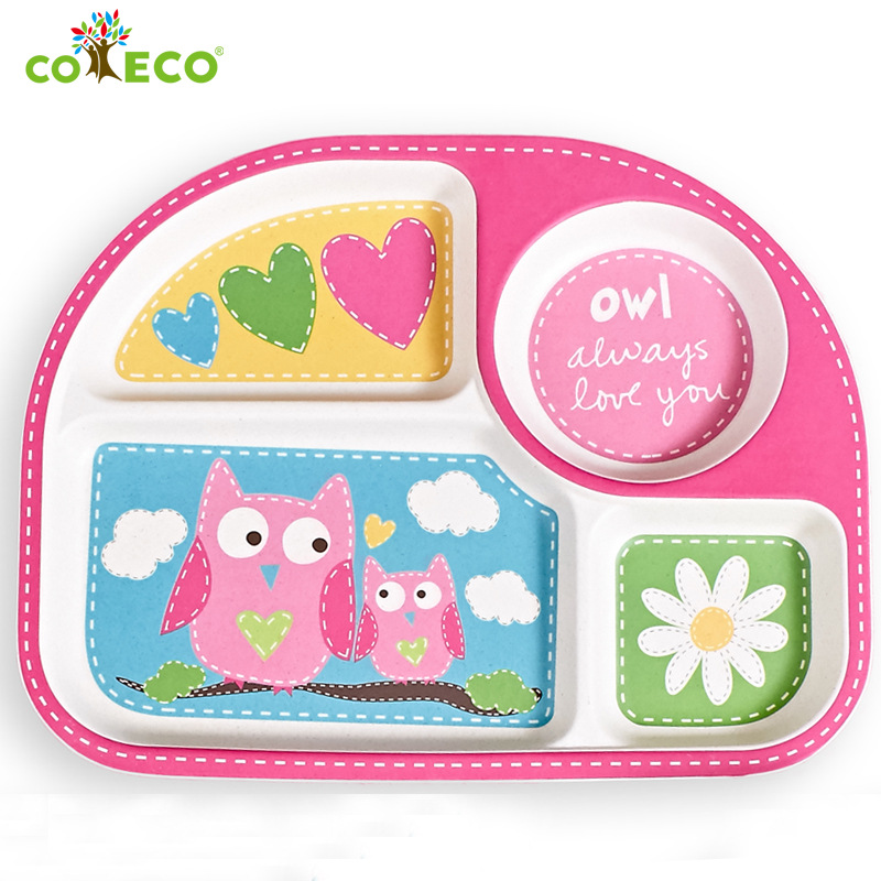 Buy Children's Plate baby plate bamboo fiber children tableware ...