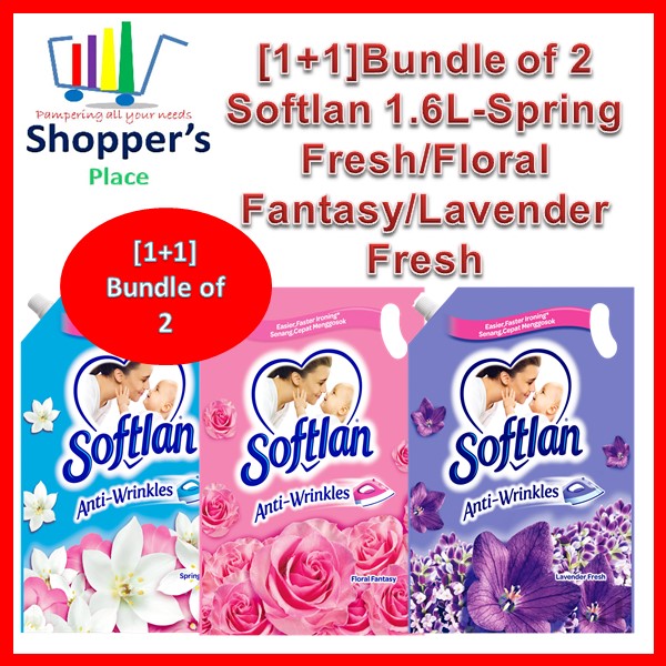 Buy [1+1] Bundle of 2 Softlan Anti Wrinkles Fabric Softener 1.4L-1.6L ...