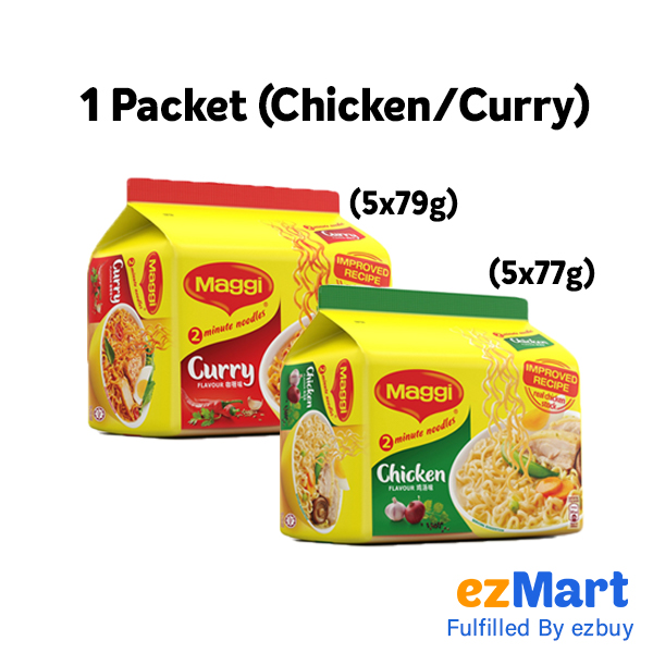 Buy MAGGI® 2-MIN Noodles [Curry| Chicken], 5 packets x 79g/77g on ezbuy SG
