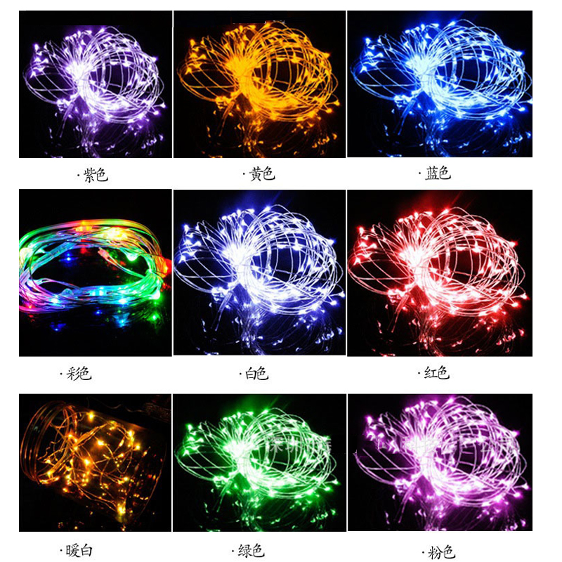 Buy 3AA battery box 2M 20 LED battery powered mini LED copper wire ...