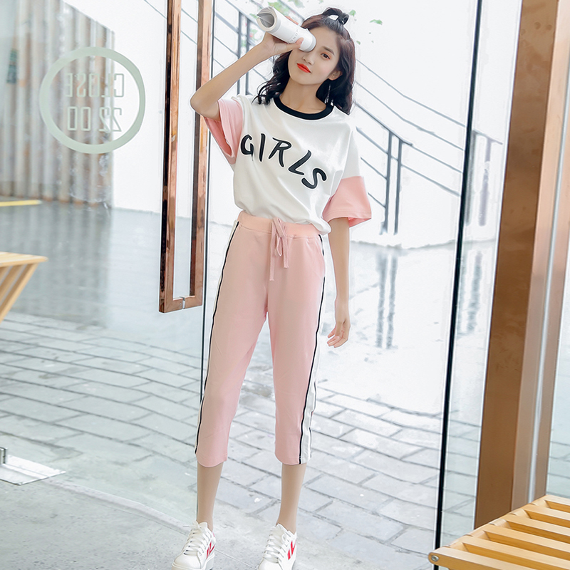 Buy Summer women's wear students leisure sports suit girls dress junior ...