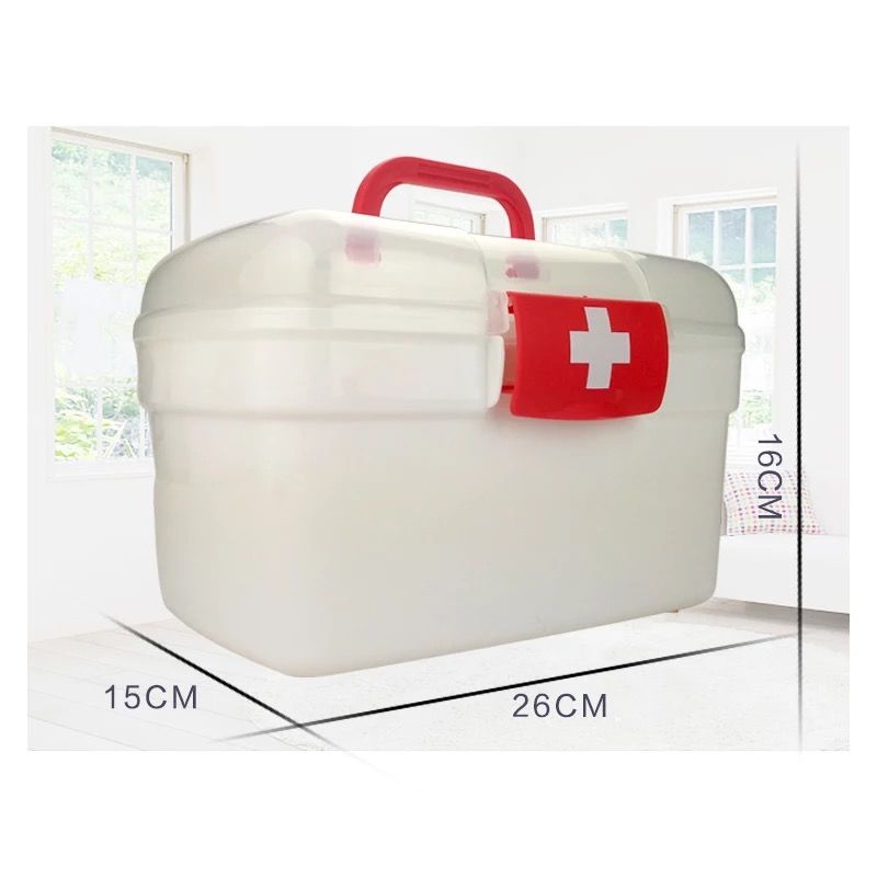 Buy Medical Box Household Double-decked Plastic Receiving Box Hand-held ...