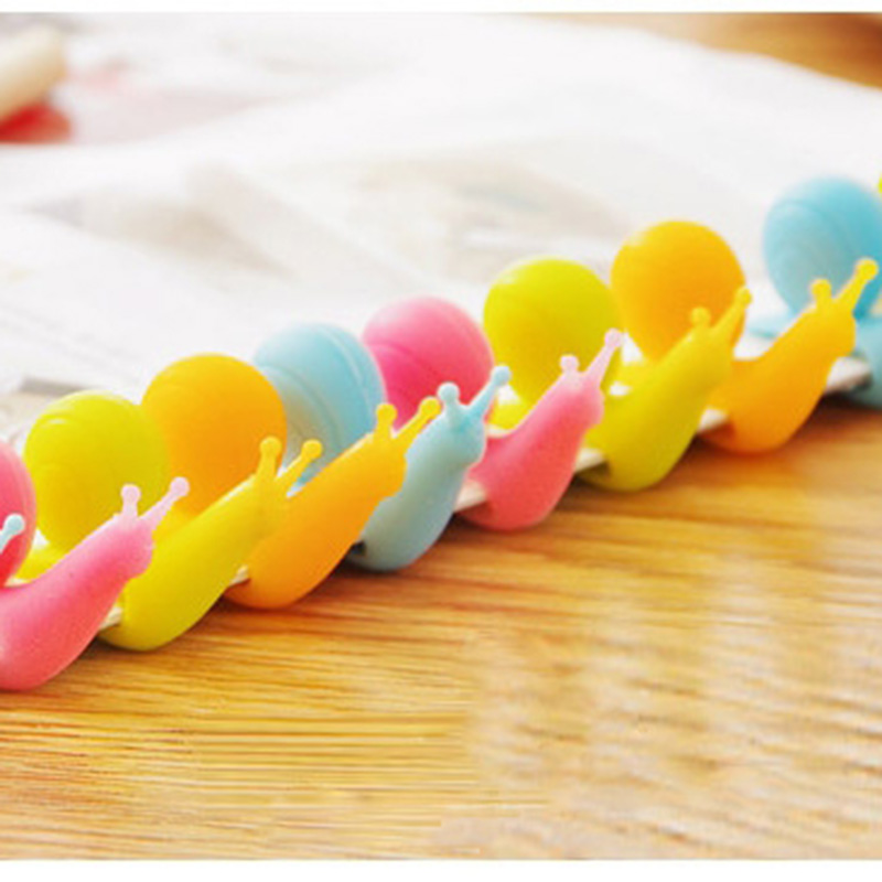 Buy 5pcs Cute Snail Shape Silicone Tea Bag Holder Cup Mug Candy Colors ...