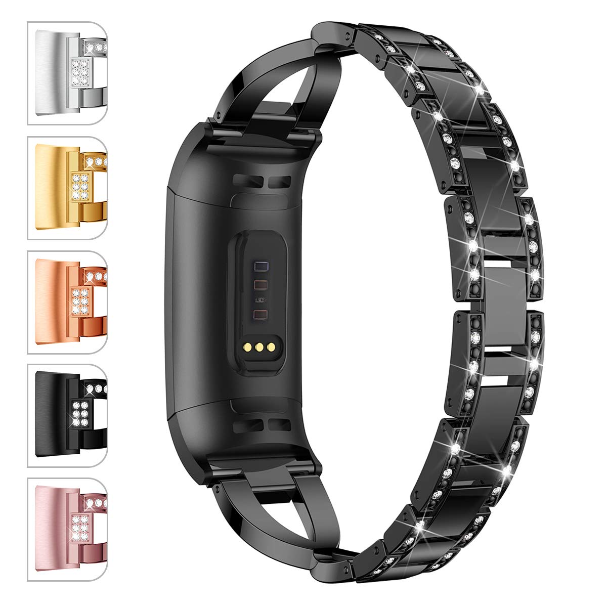 Buy Band for Fitbit Charge 3, Classic Bands Premium Metal Wristbands ...