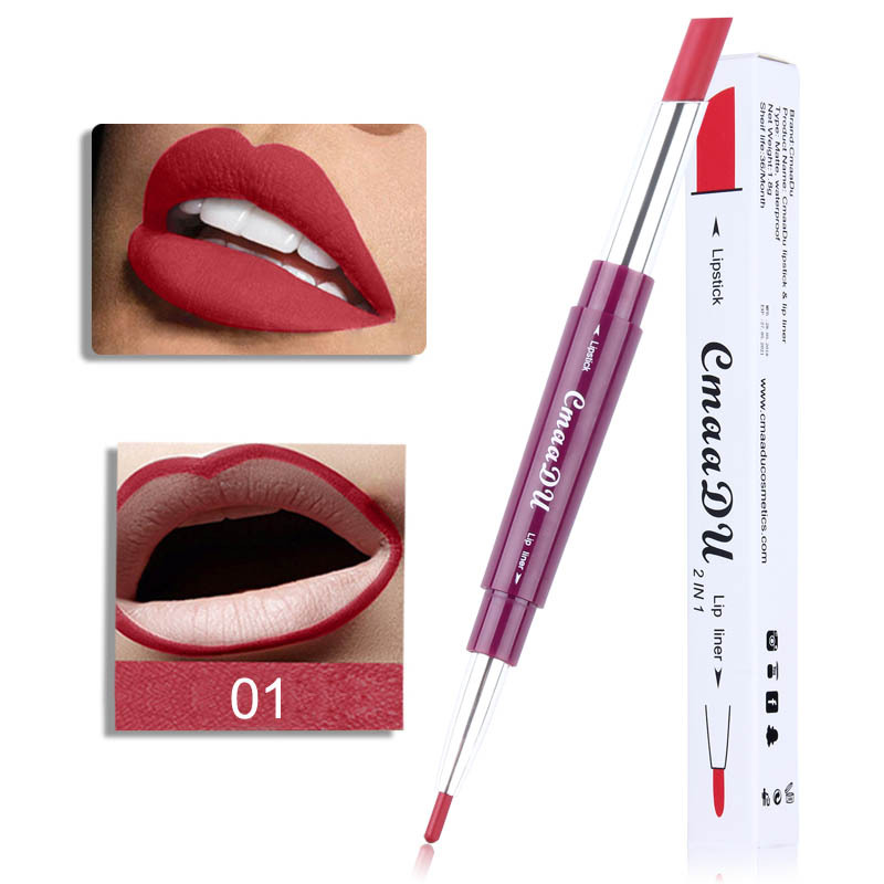 Buy Multi-Functional Lipstick Gloss Double-head lipstick and lipliner ...