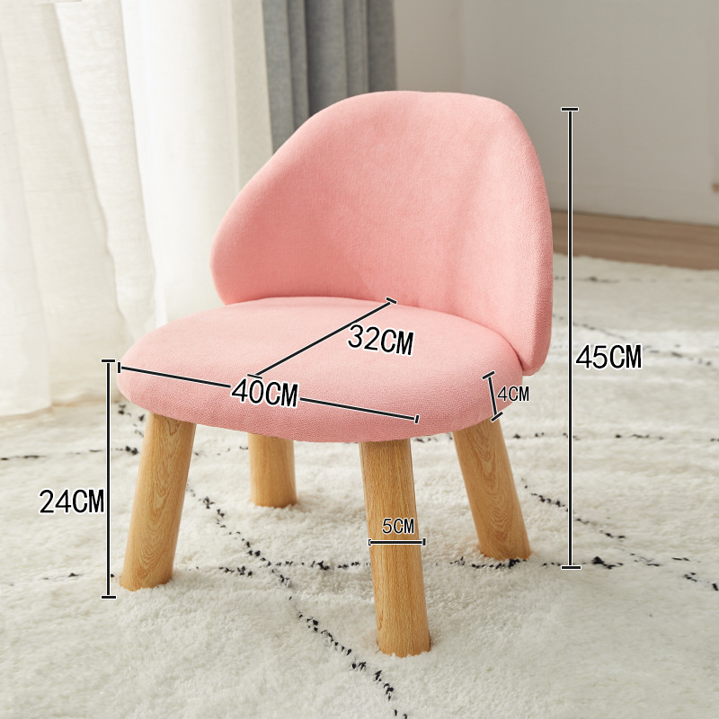 Buy Fabric all-solid wood children's stool back small stool economic ...