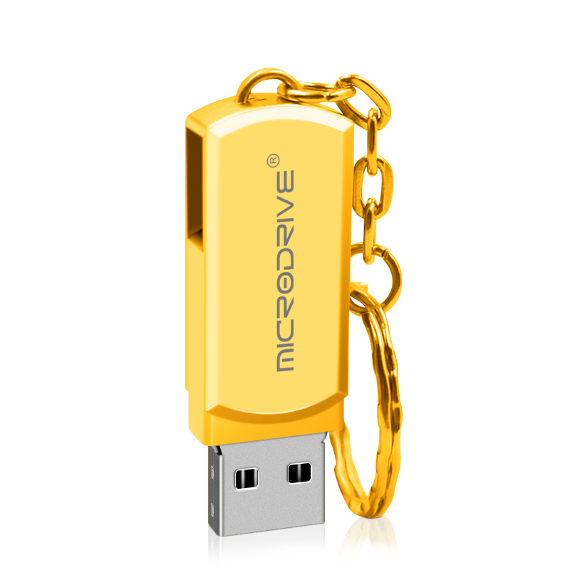 Buy Fashion Silver/Gold Rotatable Pendrive Metal Key Chain USB Flash ...