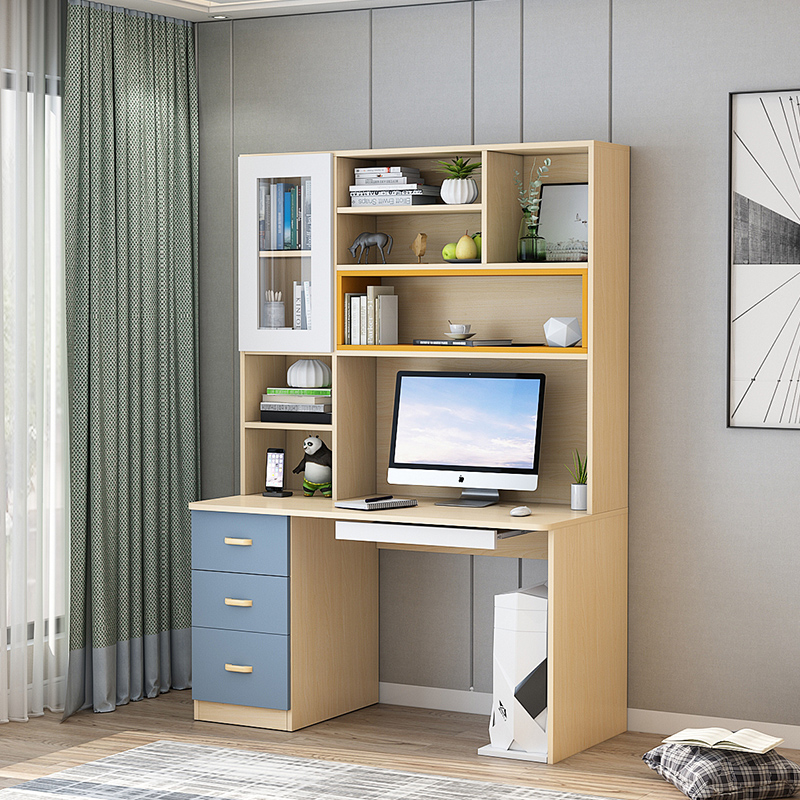 Buy Custom computer desktop table bedroom bookcase desk integrated ...