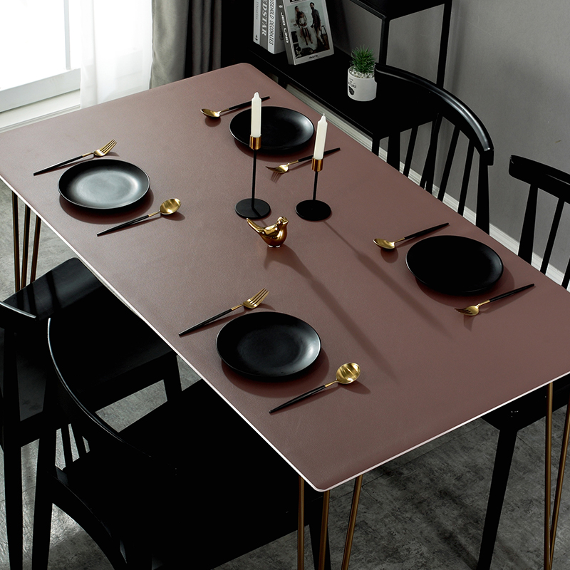 Buy Nordic leather table mat table cloth waterproof oil-free washless ...