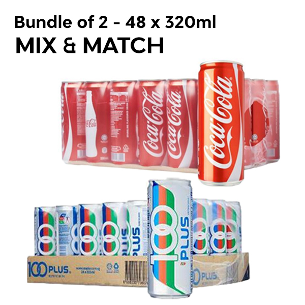 Buy [Bundle Sale - 48 x 320ml] Coca Cola (Coke) & 100 Plus Carton Mix ...