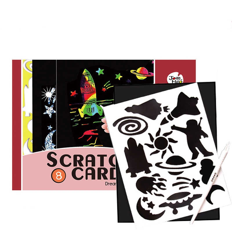 Buy 1 Set 6pcs 20x15cm Magic Color Scratch Art Paper Coloring Cards ...