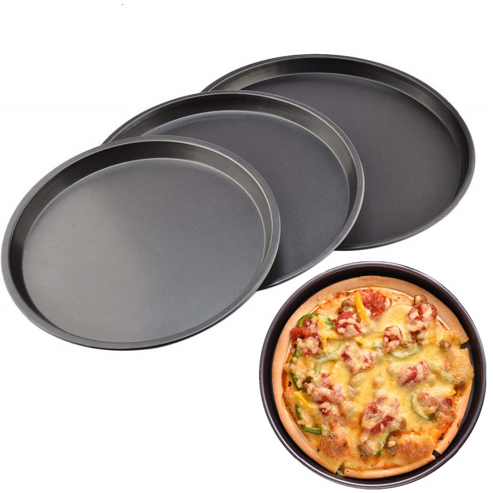Buy 6 7 8 inch Pizza round plate Pizza deep dish carbon steel tray non ...