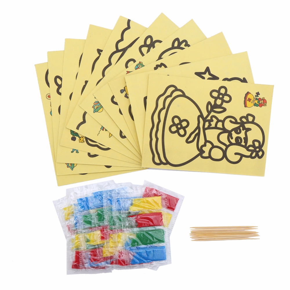 Buy 10 PCs 9X11CM Children Kids Drawing Toys Sand Painting Pictures Kid ...