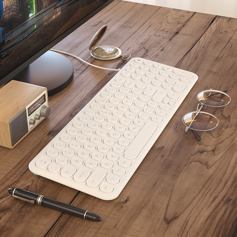 Buy Mini Wired Silent Keyboard Round Button Ergonomics Gaming Keyboard ...