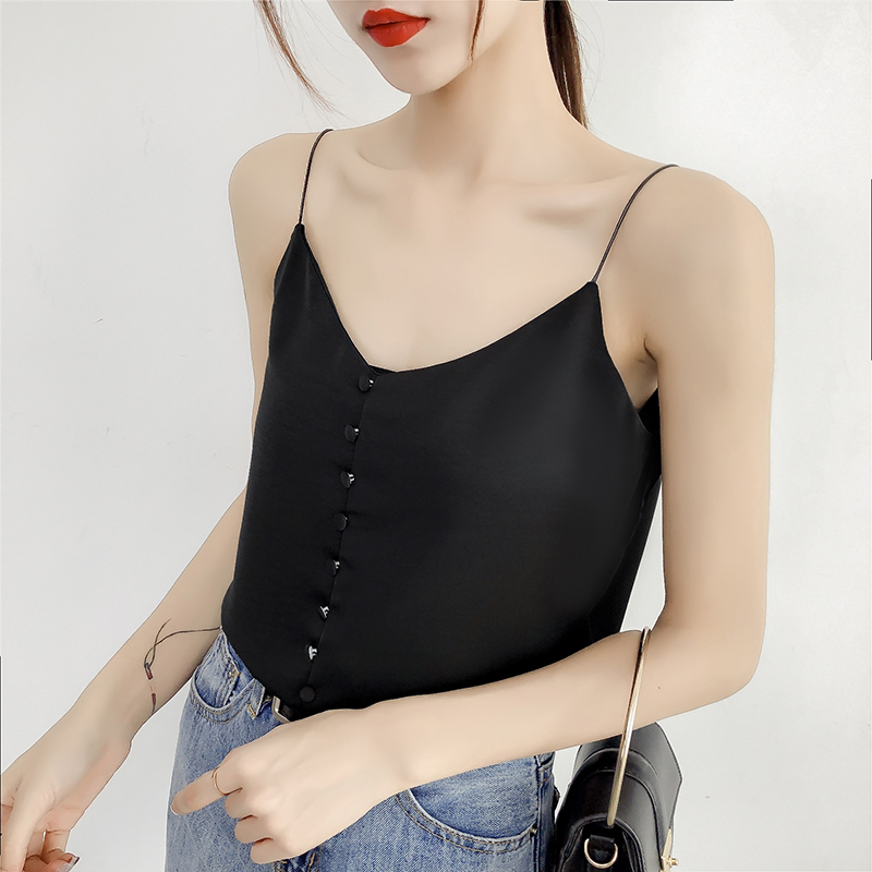 Buy Sling vest woman wearing fashion short sleeveless top loose inside ...