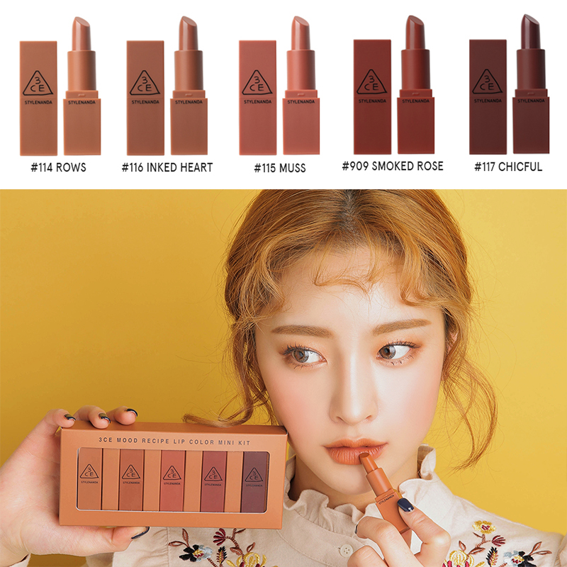 Buy 3CE Mini 5/PCS Matte Lipstick Lips Makeup Cosmetics Waterproof ...