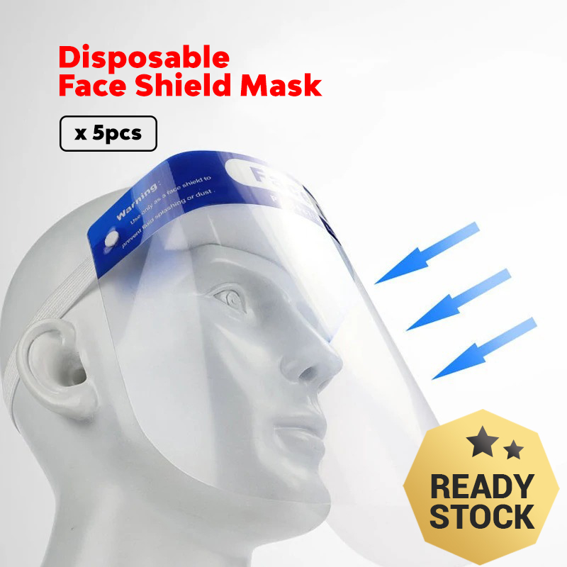 Buy 【Local Ready Stock】[5pcs] Disposable Face Shield Mask Protective ...