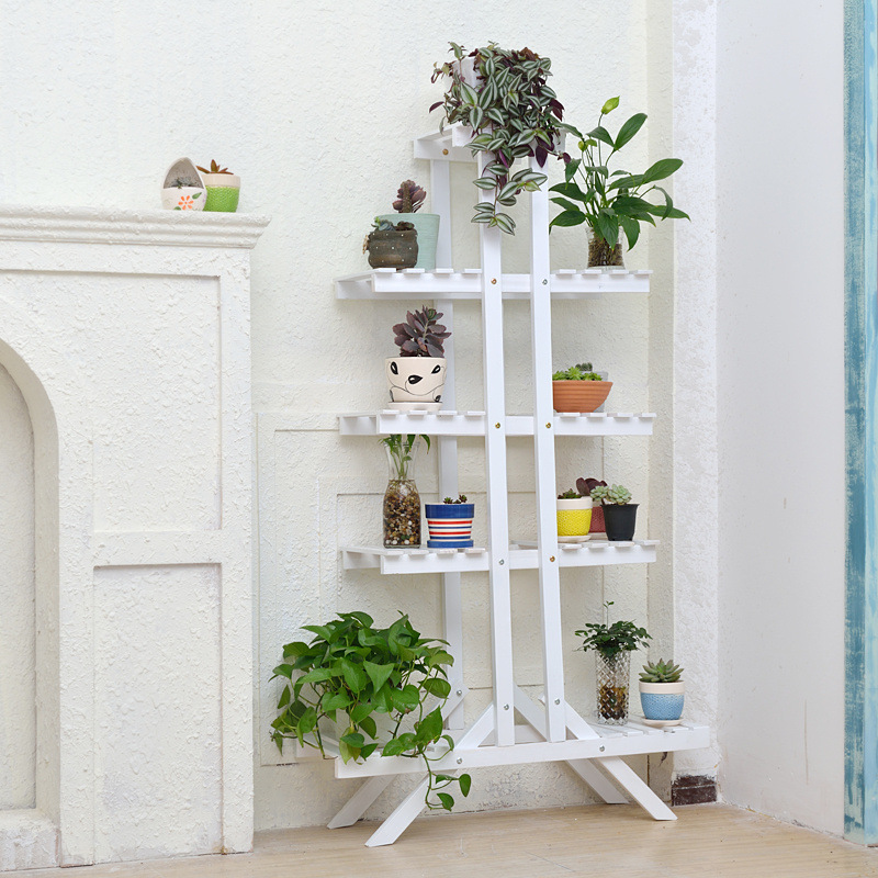 Buy Solid wood flower rack Shisl Wood multi-layer floor flower rack ...