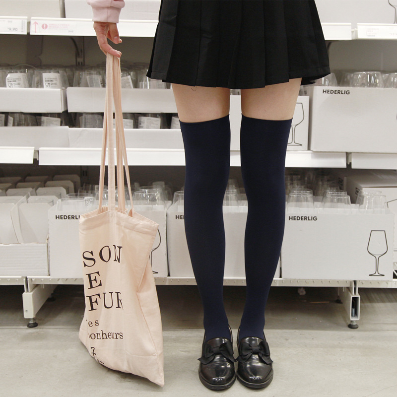 Buy Korean Japanese student white over-knee socks high-barrel socks ...