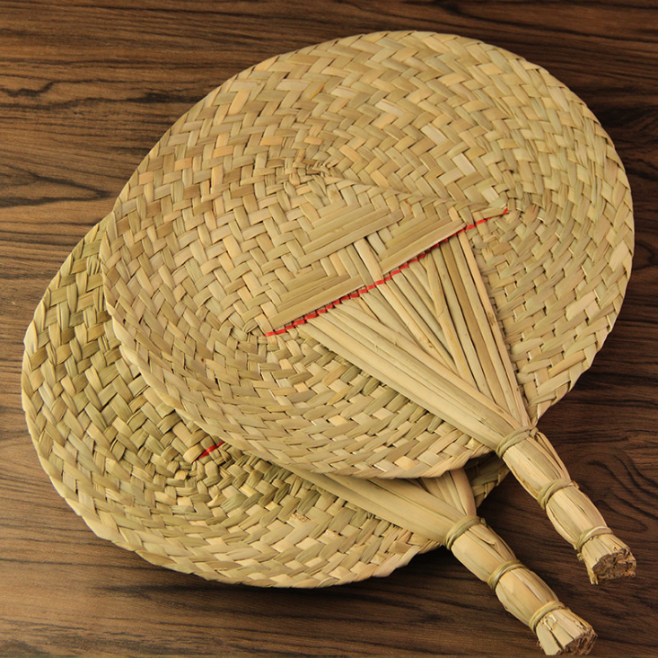 Buy Dreamer House Straw cattail retro fan pure handmade creative round ...