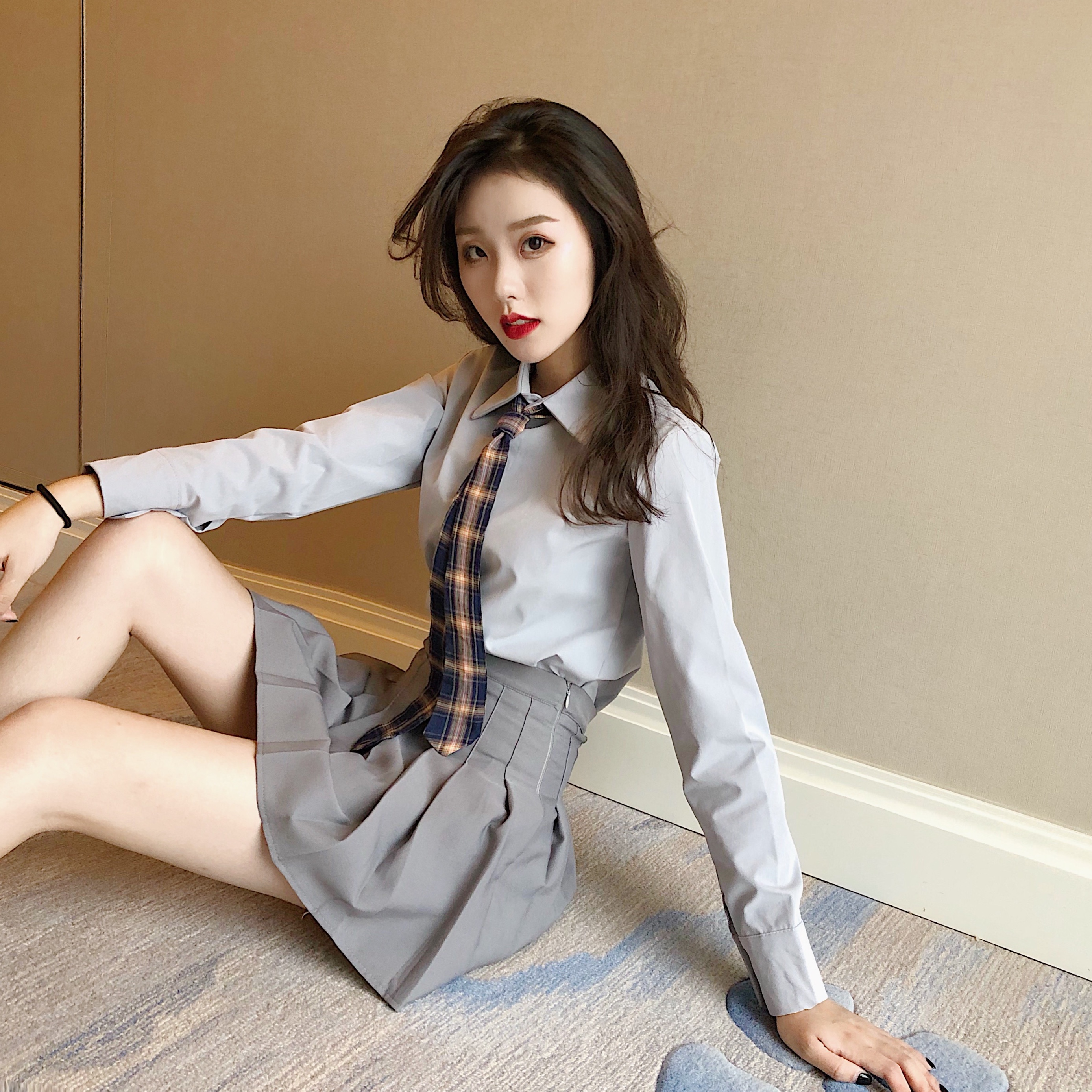 Buy Autumn and winter college wind suit women's fashion air shirt V ...