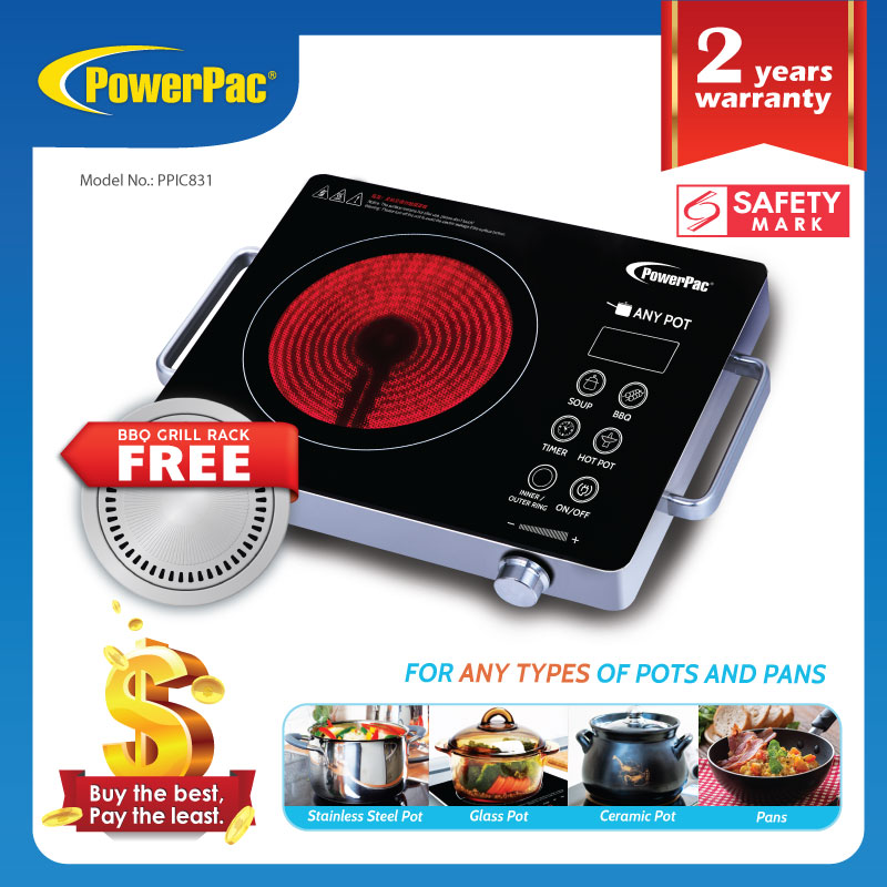Buy PowerPac Ceramic Cooker with steam boat and BBQ Infrared Cooker ...