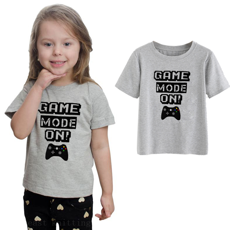 Buy Game Mode Funny Gamer Kids Shirt Funny Round Neck Short Sleeve Kids ...
