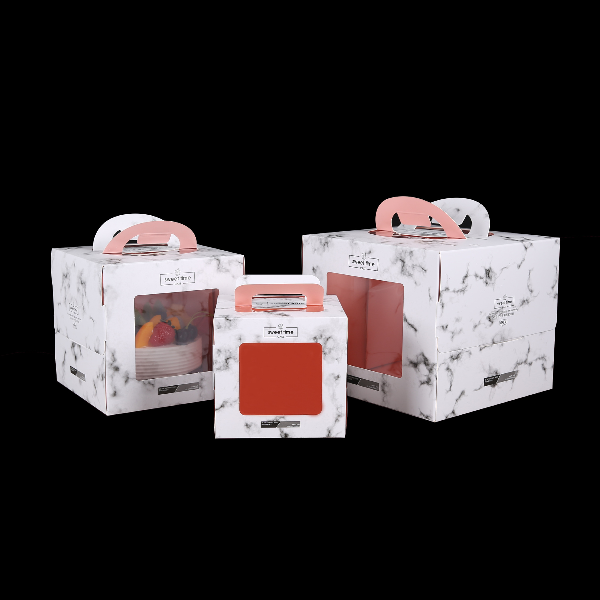 Buy "10pcs" Marble grain 4/6/8 inch double-layer elevated portable Cake ...