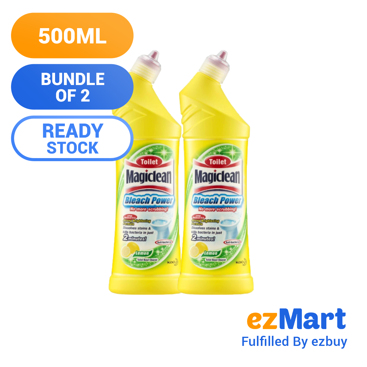 Buy (Bundle of 2) Magiclean Toilet Bleach 500ml - Regular / Lemon on ...
