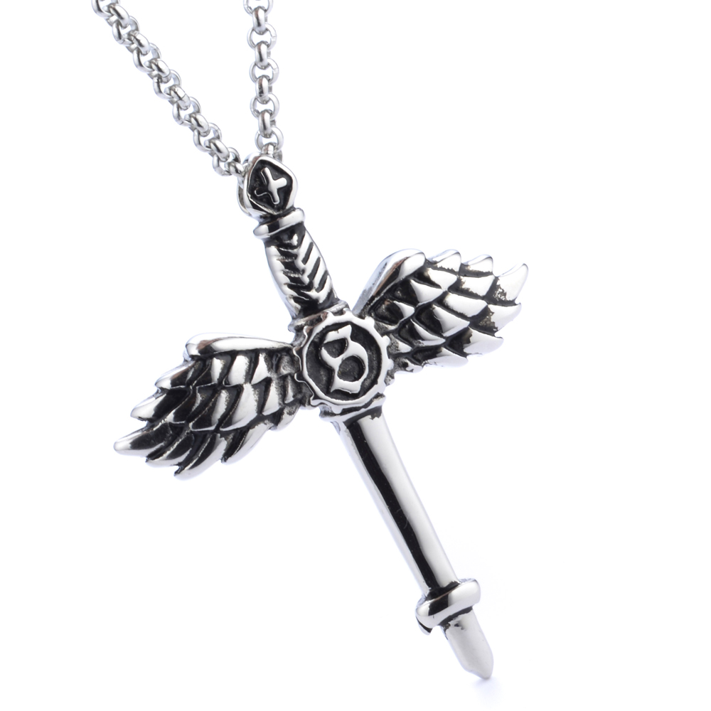 Buy Fashion Jewelry stainless steel necklace Necklace Black Sword With ...