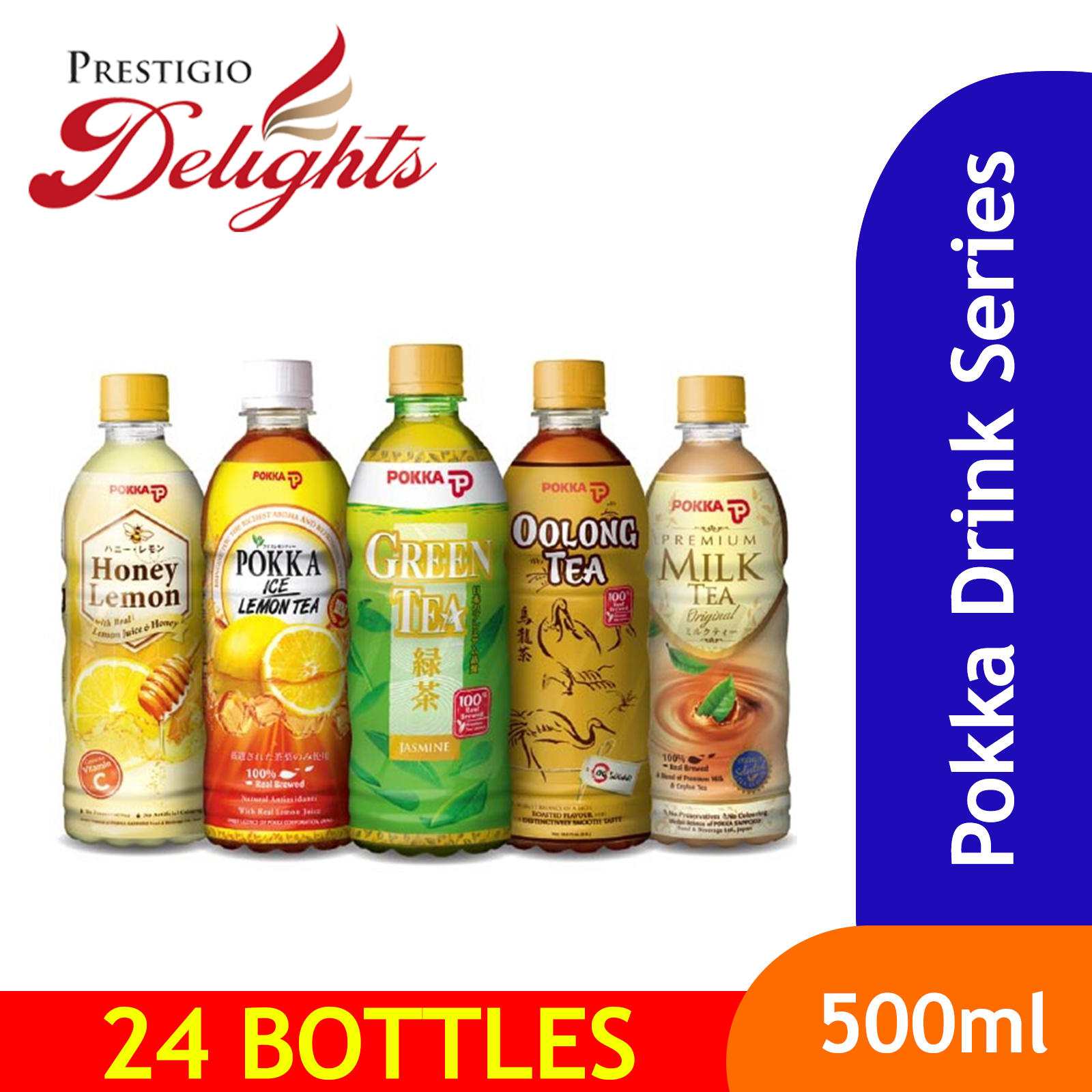 Buy Pokka Tea Series Drinks 500ml x 24 bottles Carton Deal on ezbuy SG