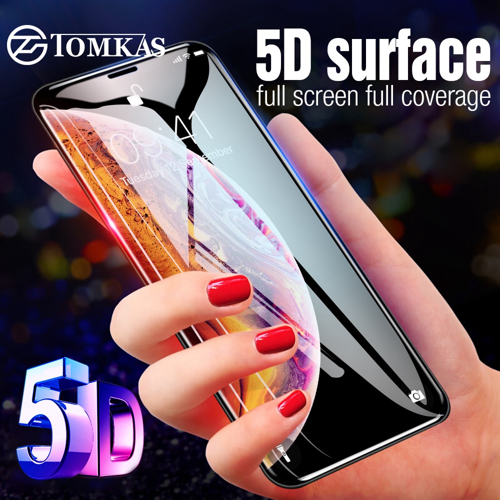 Buy 5D Glass For iPhone XS Max XR Tempered Glass Full Cover Edge ...