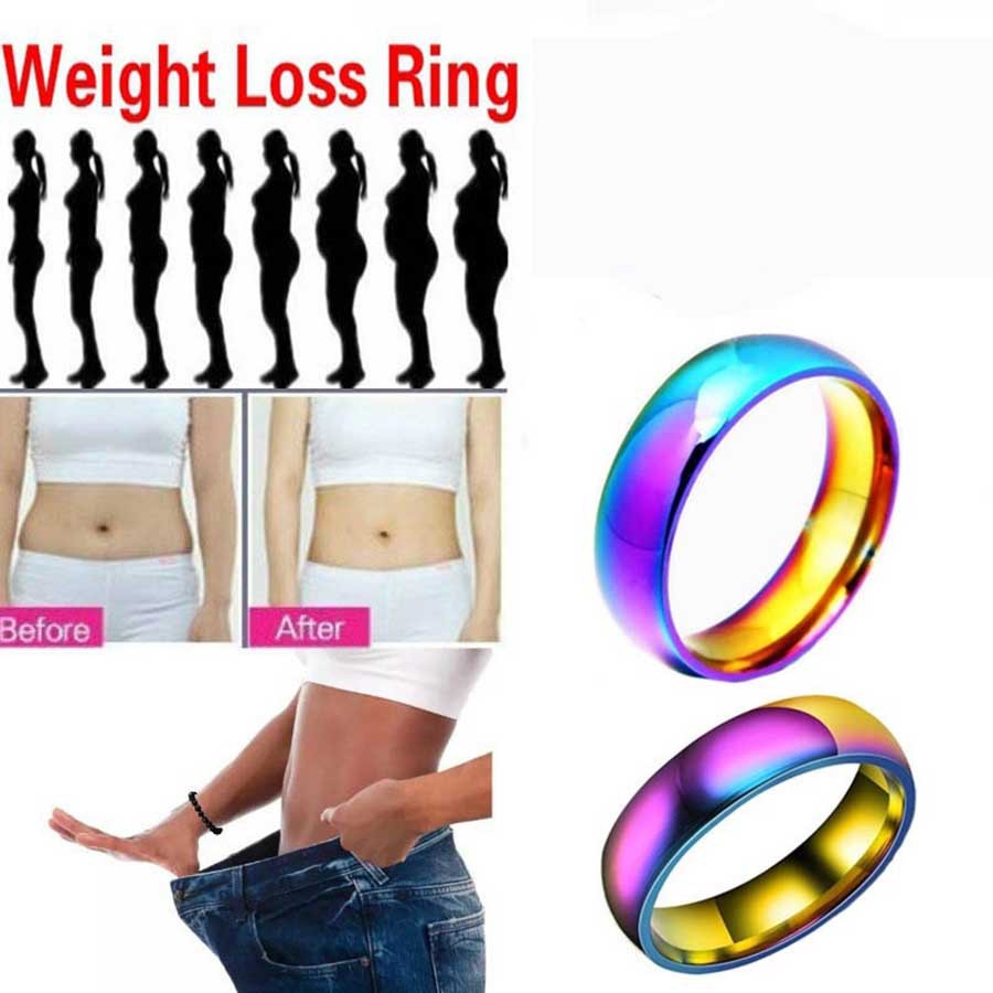 Buy Stainless Steel Gold Plated Colorful Ring Healthcare Weight Loss ...