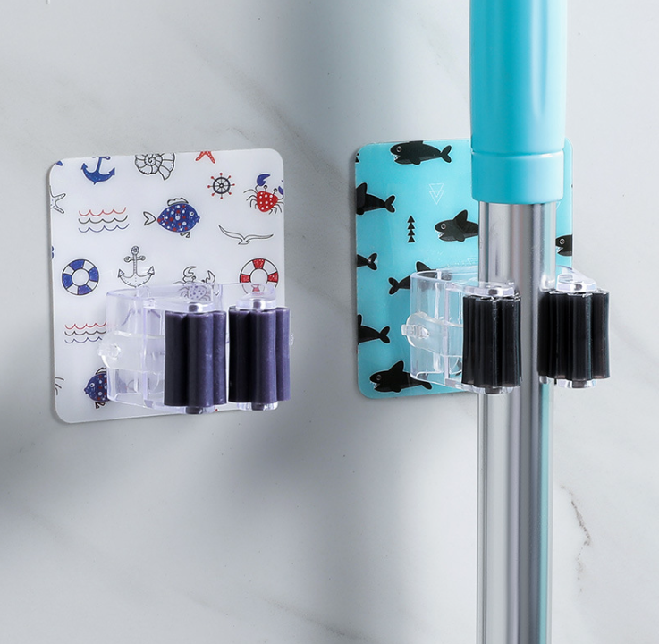 Buy No trace mop rack small ocean storage mop hook bathroom toilet Wall ...