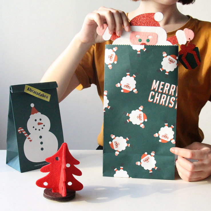 Buy 6pcs/set Christmas Gift Wrapping bag gift paper bag Japanese ...