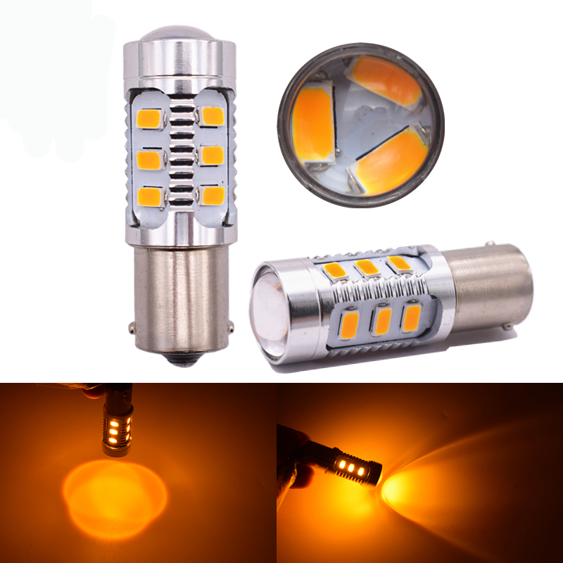 Buy 2pcs 1156 BA15S P21W High Power 15 SMD 5630 LED lamp Yellow Amber ...