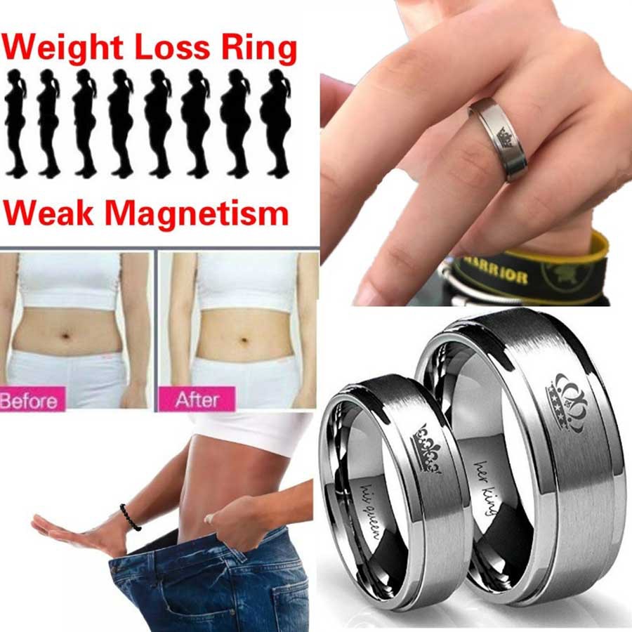 Buy Stainless Steel Ring for Women Men Weight Loss Ring Health Fat ...
