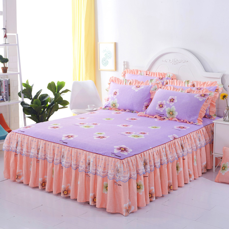 Buy Bed cotton bedspread set dust cover mattress cover bed linen anti ...